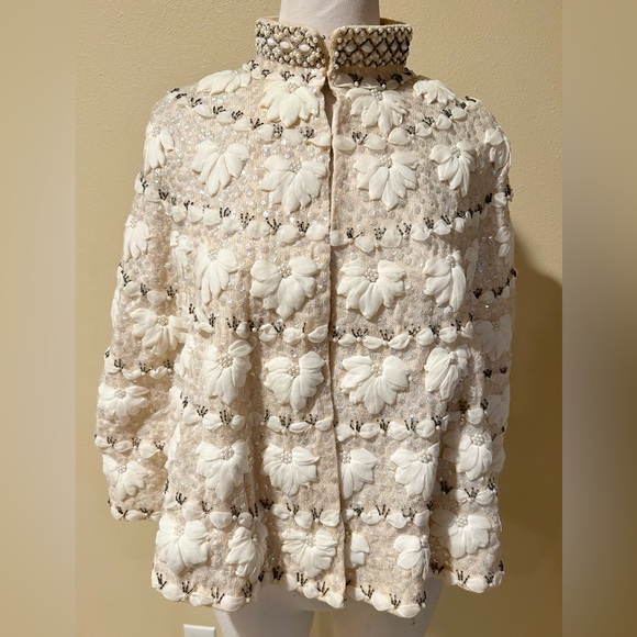 Jackets & Coats | Vintage 195swool Beaded Caplet | Poshmark